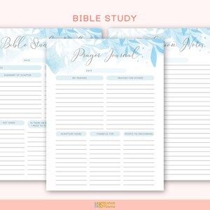 Bible Study Planner Template - Planner Printable, Prayer Journal ...
