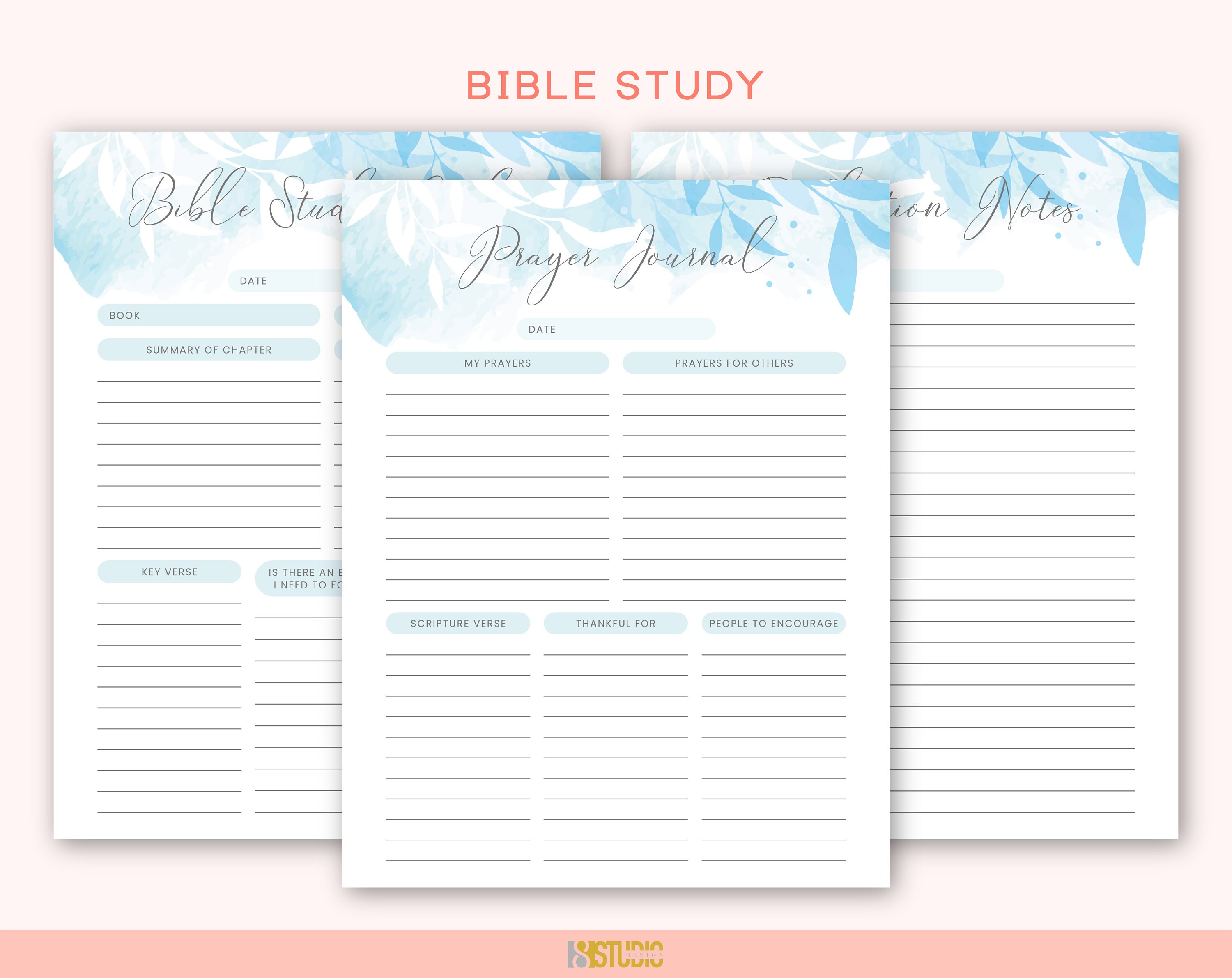 Bible Study Planner Template - Planner Printable, Prayer Journal ...
