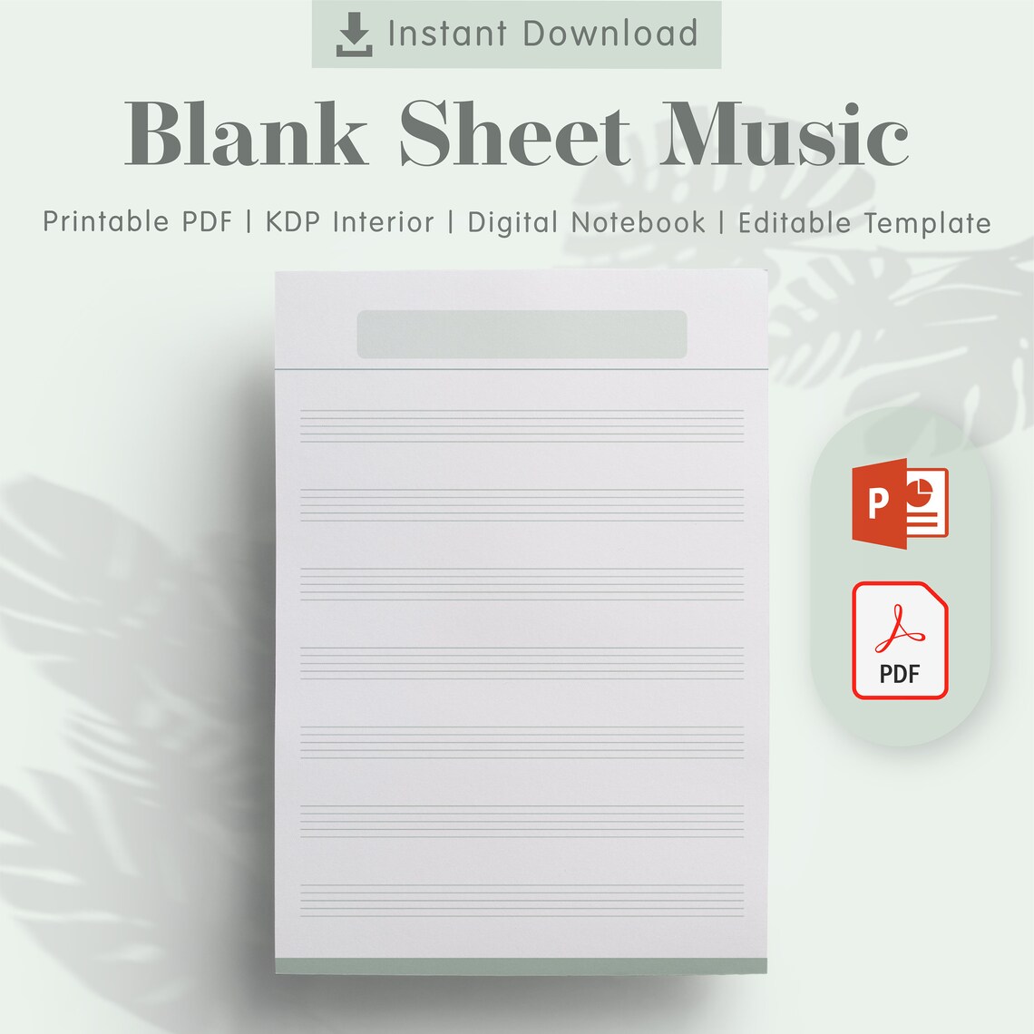Blank Sheet Music Printable Template - KDP Interiors Editable ...