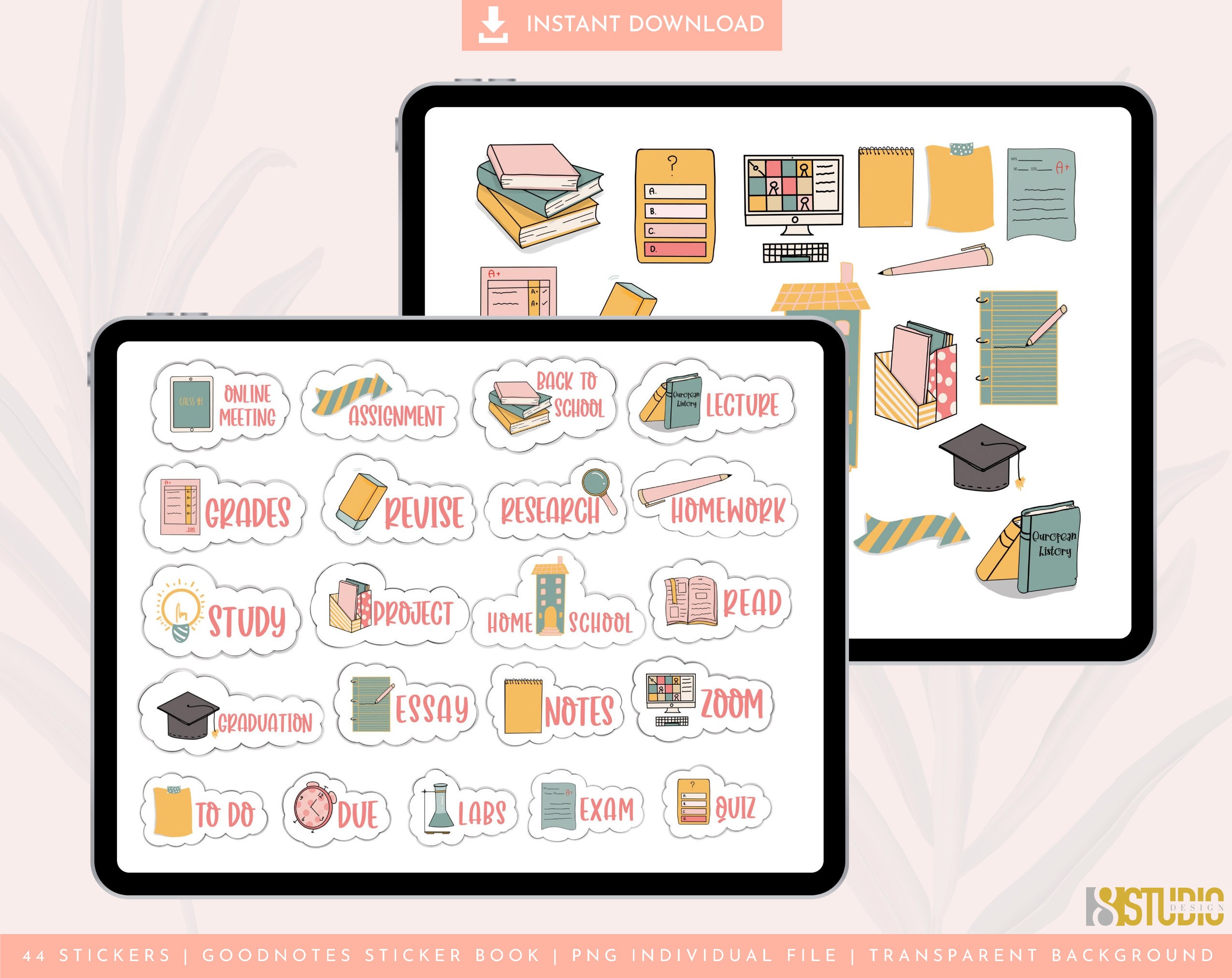 Student Digital Planner Sticker - Digital Stickers for Goodnotes ...