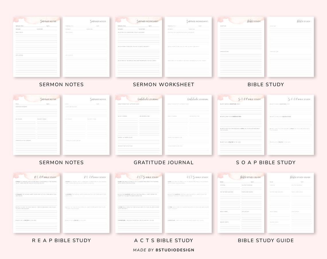 Bible Study Planner Printable, Prayer Journal, Christian Planner, Bible ...