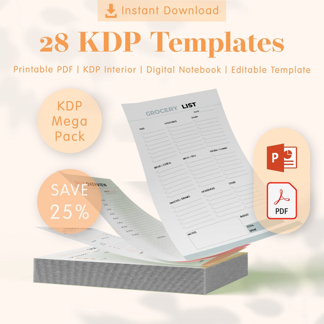 KDP Mega Pack 28 Printable Templates Bundle - KDP Interiors Editable ...