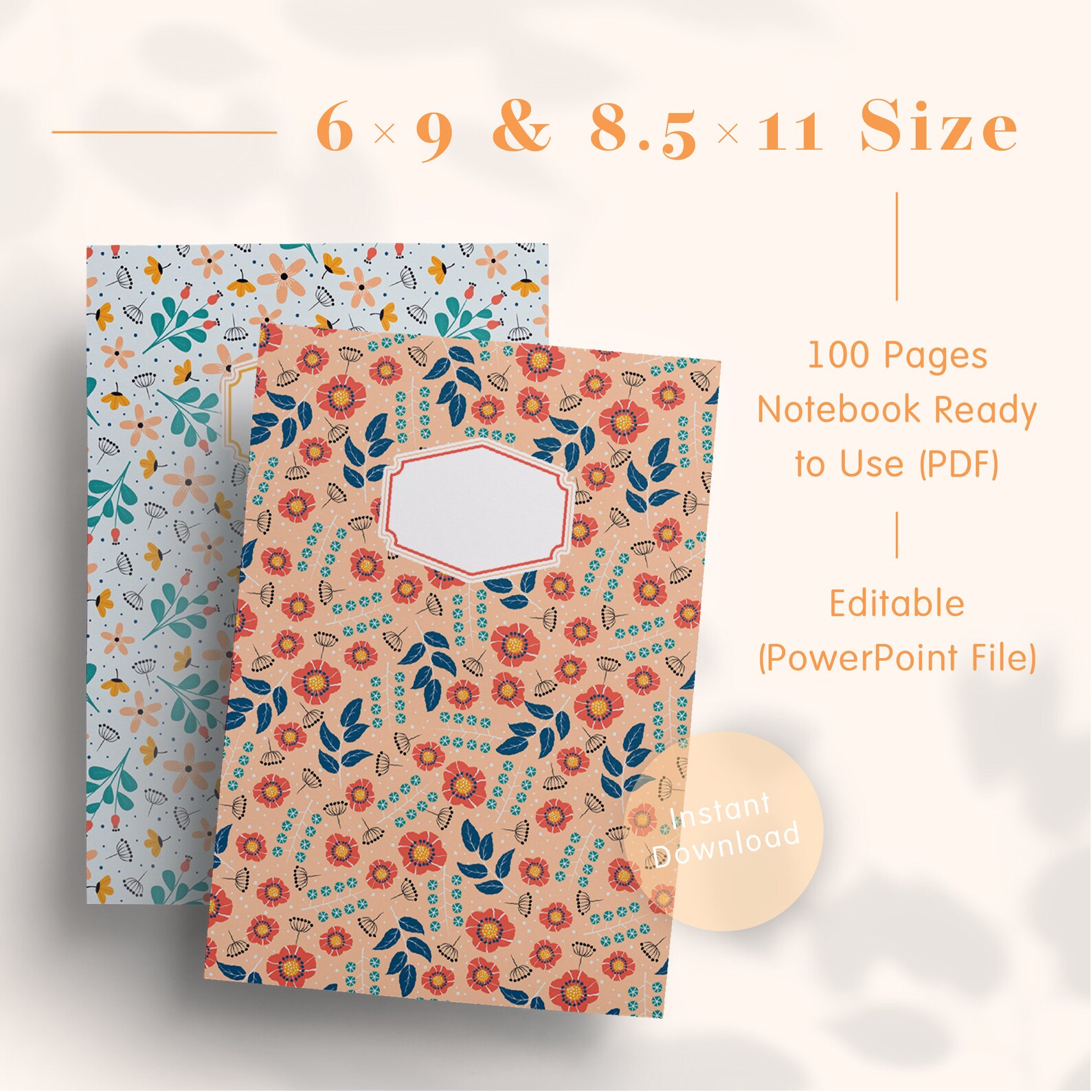 Paperback Book Cover 18 | 6x9+8.5x11 100pages | Digital Pattern ...
