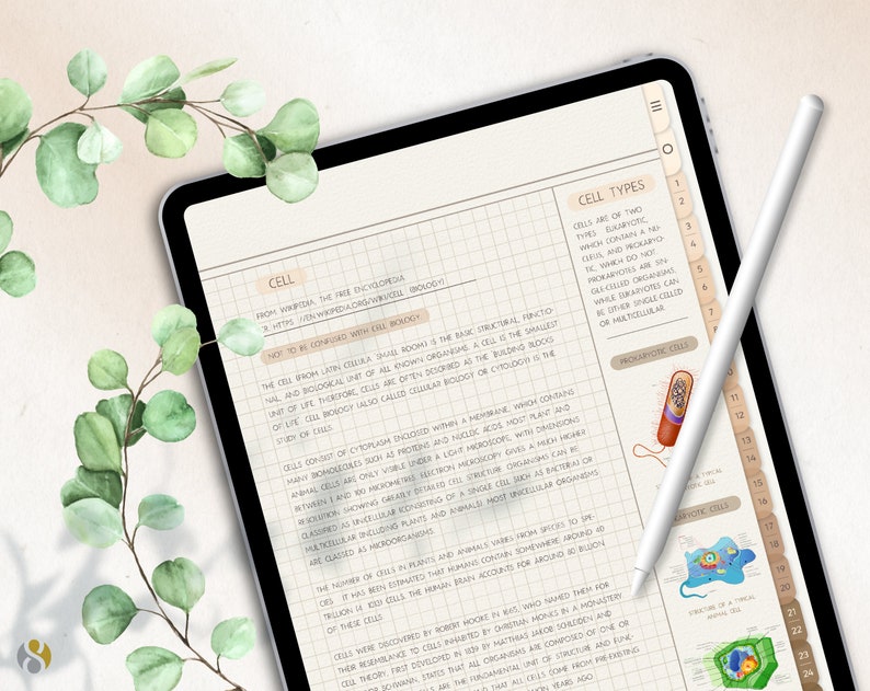 Digital Notebook - 26 Subjects, Beige Color, Goodnotes, Notability ...