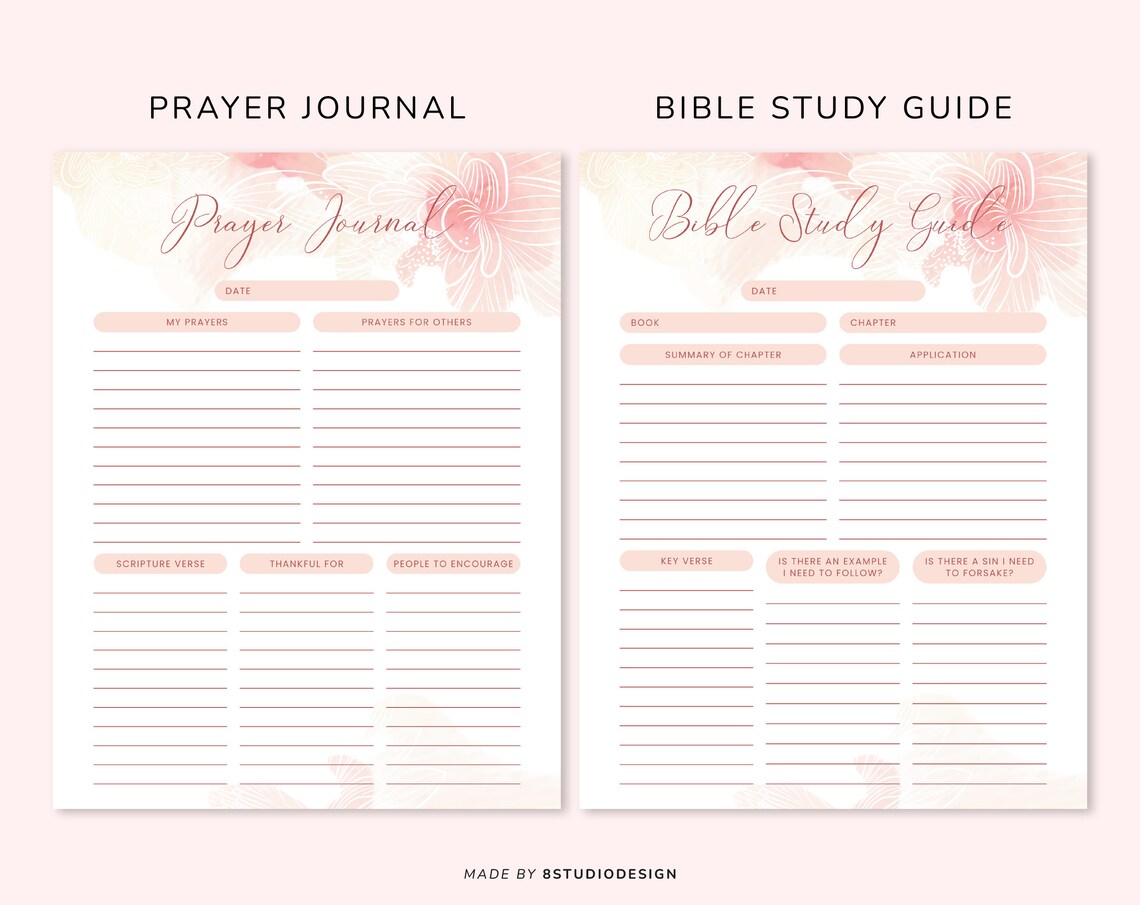 Bible Study Planner Template Planner Printable Prayer - Etsy