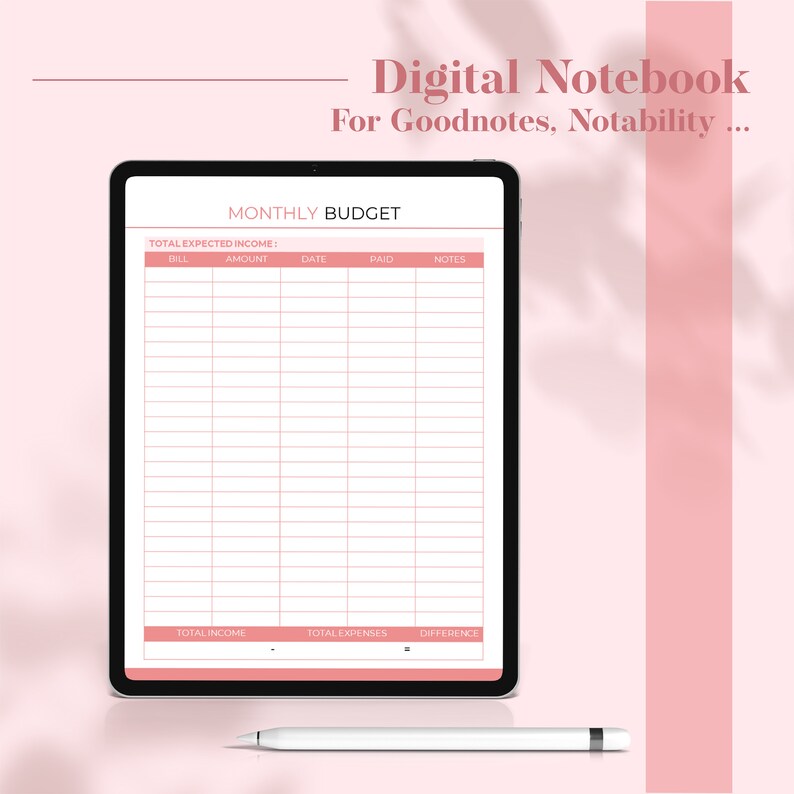 Monthly Budget Planner Template - KDP Interiors Editable, Printable PDF ...