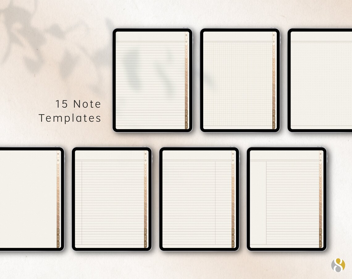 Digital Notebook 26 Subjects Beige Color Goodnotes - Etsy
