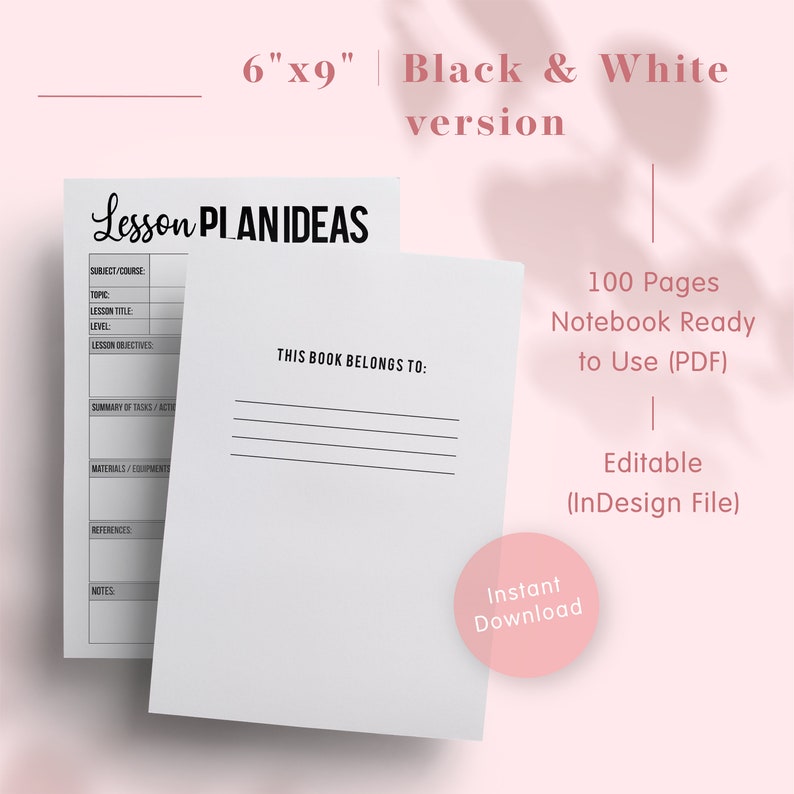 Lesson Plan Ideas Printable Template KDP Interiors Editable, Printable ...