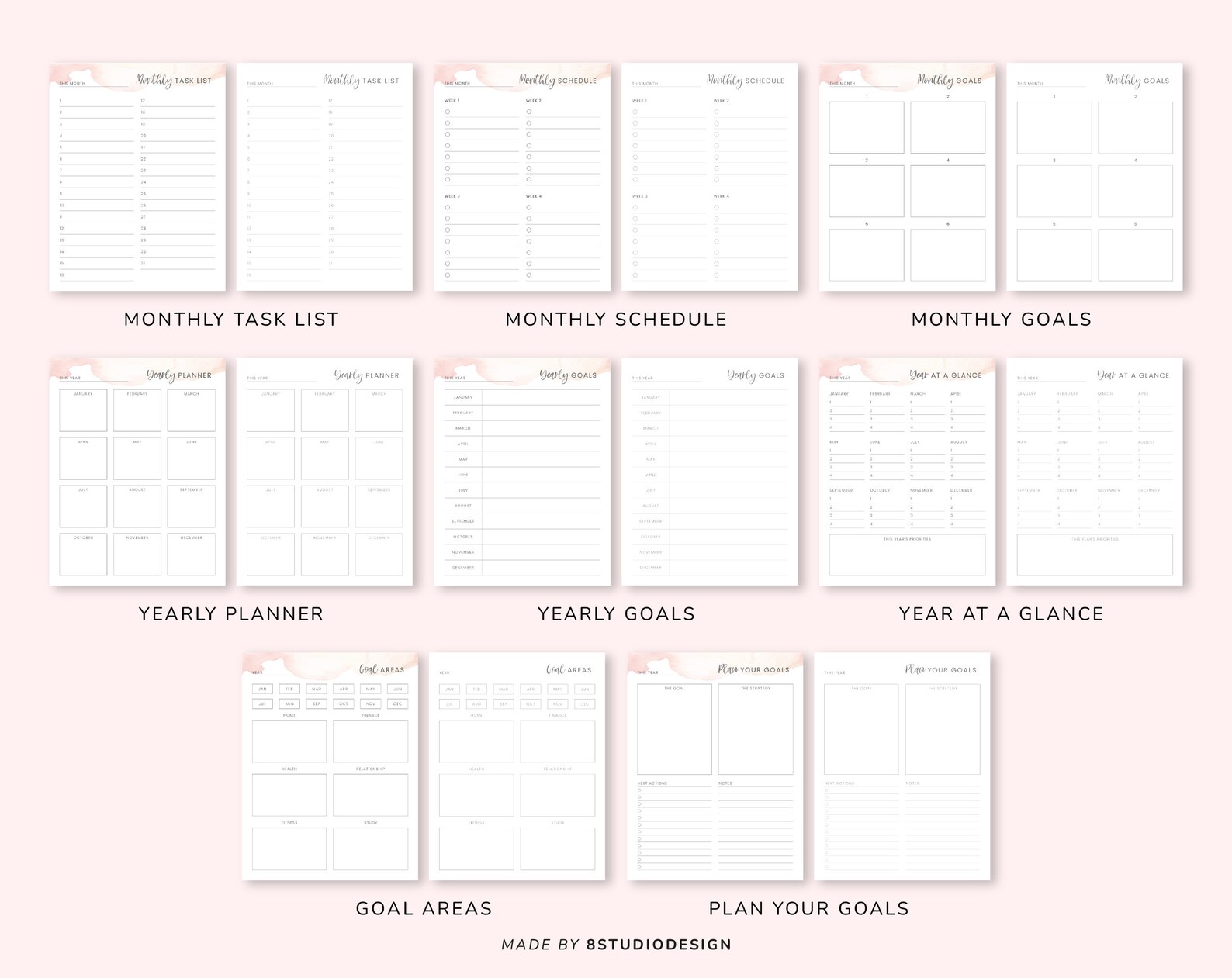 Goal Planner - Planner Printable, Goal Digger, Goal Tracker, Goal Board ...