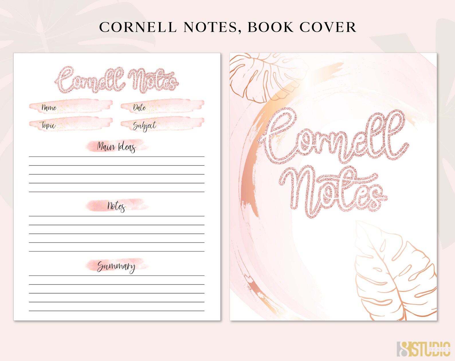 Cornell Notes - Planner Printable, Cornell Template, Cornell Note ...