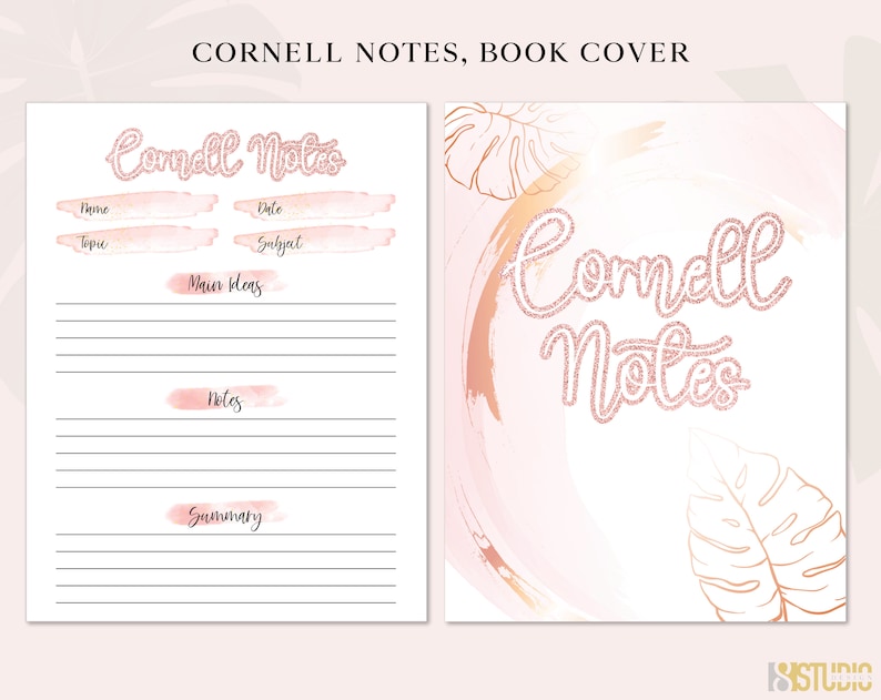 Cornell Notes - Planner Printable, Cornell Template, Cornell Note ...