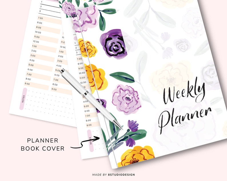 Weekly Planner Printable Floral - Weekly Schedule, to Do List, Undated ...