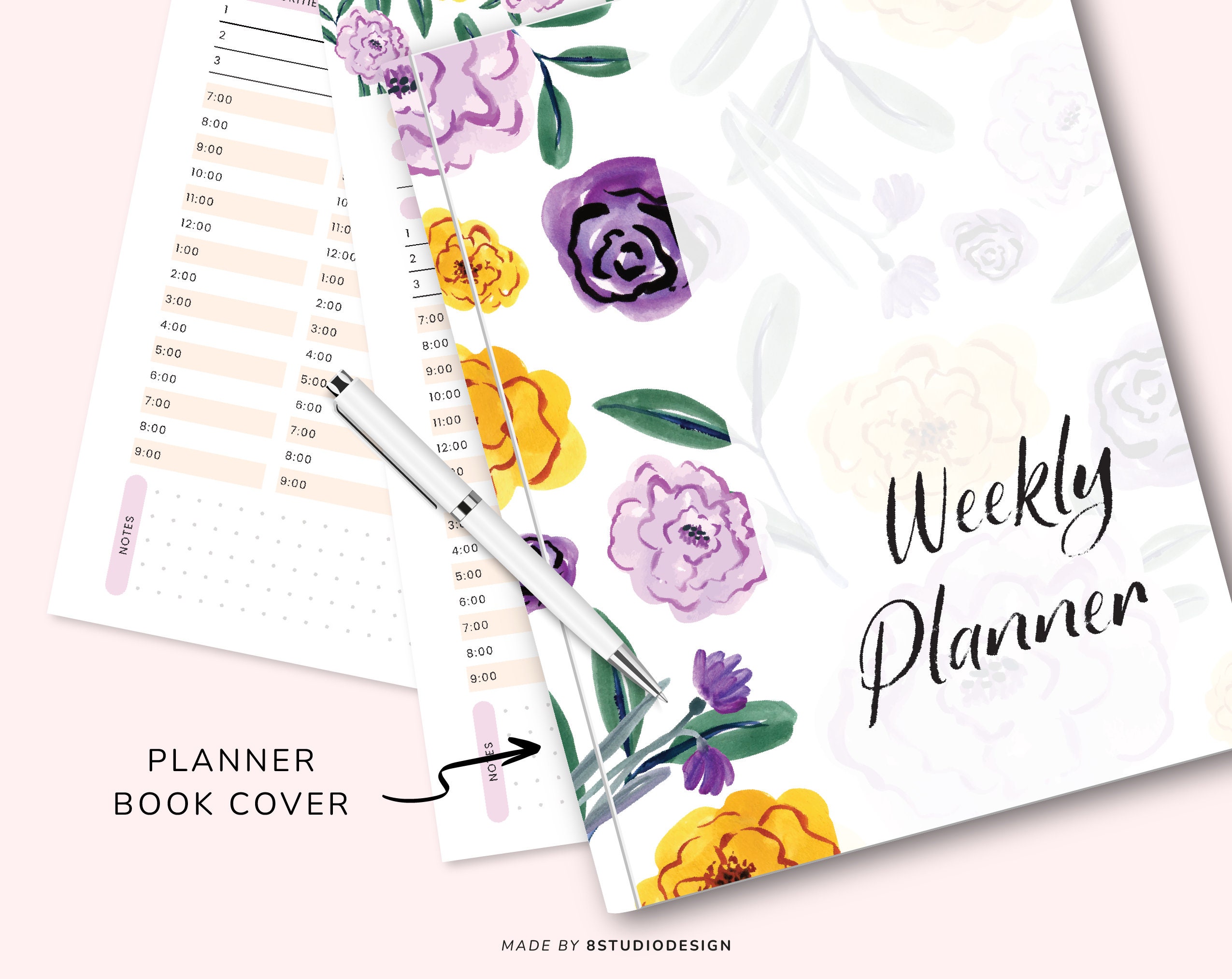 Weekly Planner Printable Floral - Weekly Schedule, to Do List, Undated ...