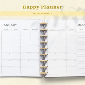 2022 Monthly Planner Printable Dated Month on 2 Pages | Etsy