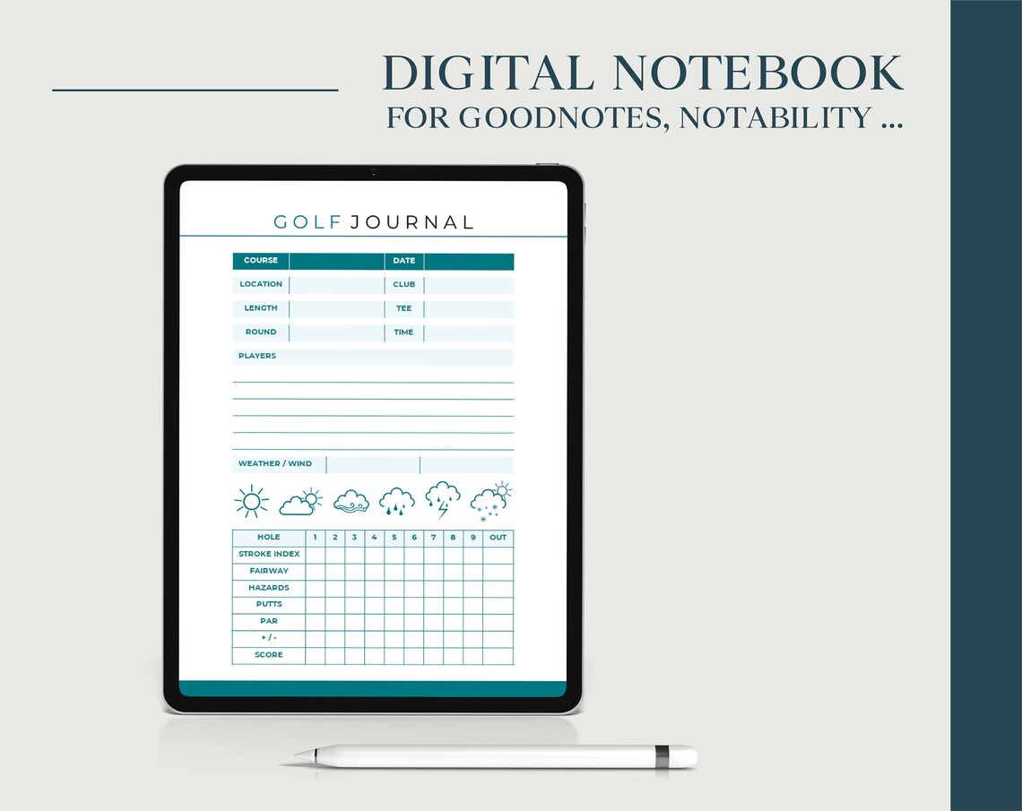 Golf Journal Planner Template - KDP Interiors Editable, Printable PDF ...