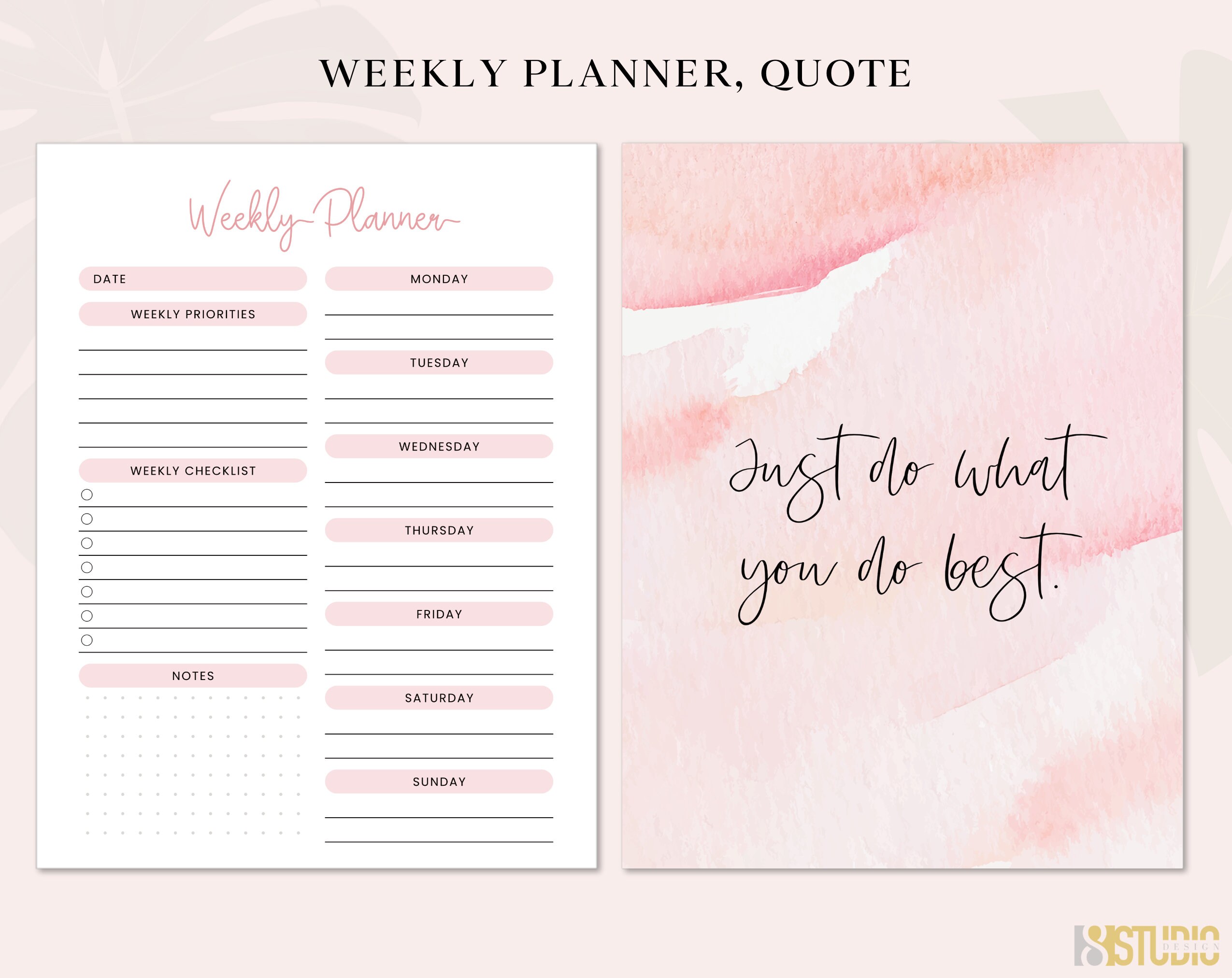 Weekly Planner Template Planner Printable Weekly To Do | Etsy