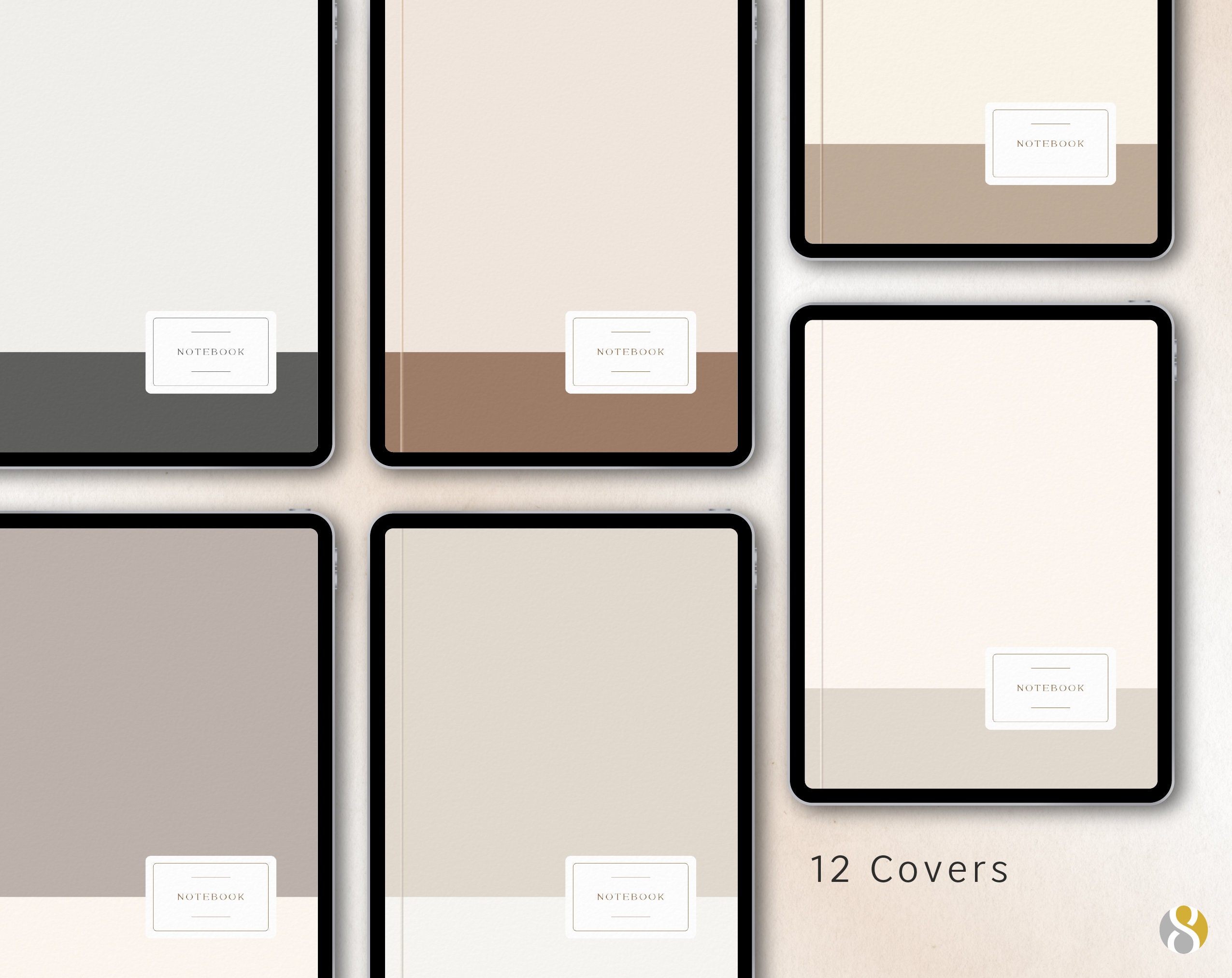 Digital Notebook - 26 Subjects, Beige Color, Goodnotes, Notability ...