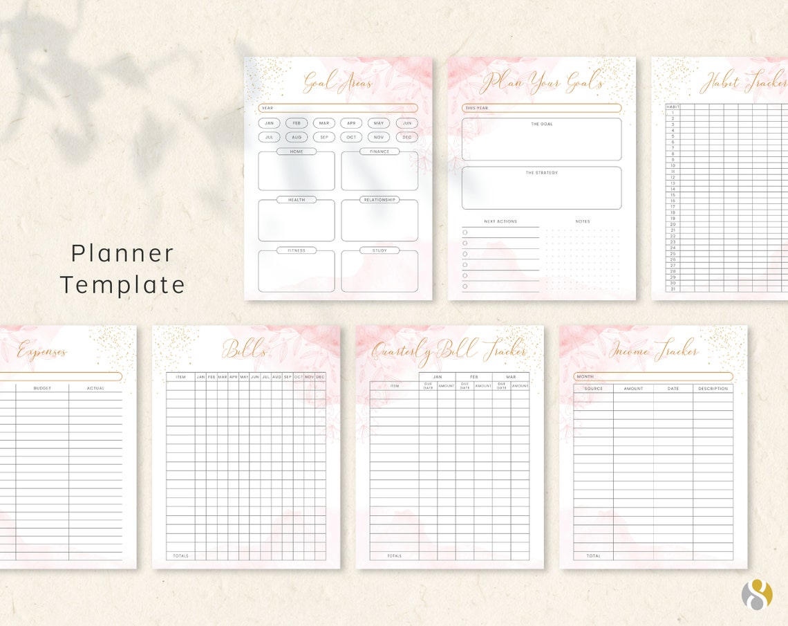 Goal Planner Insert Planner Printable Goal Tracker Goal | Etsy