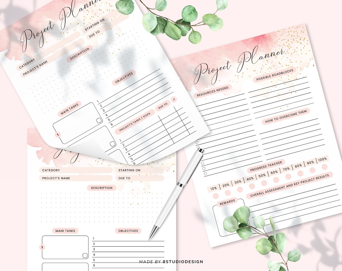 Project Planner Printable Productivity Planner, Project Management ...