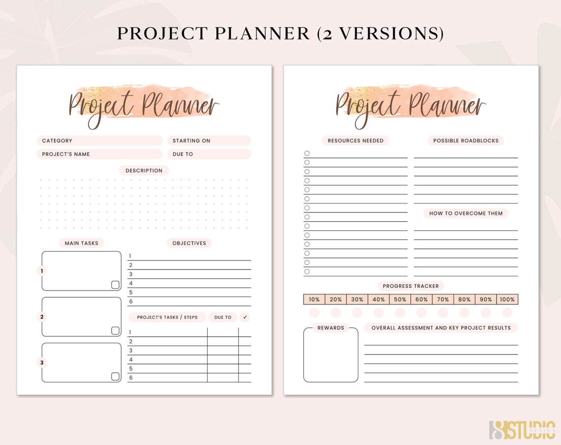 Project Planner Printable - Productivity Planner, Project Management ...