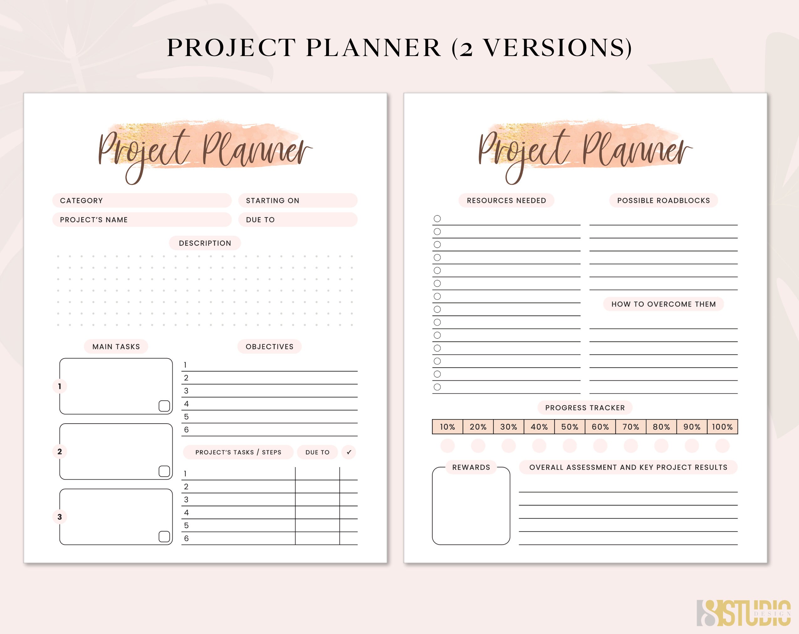 Project Planner Printable - Productivity Planner, Project Management ...