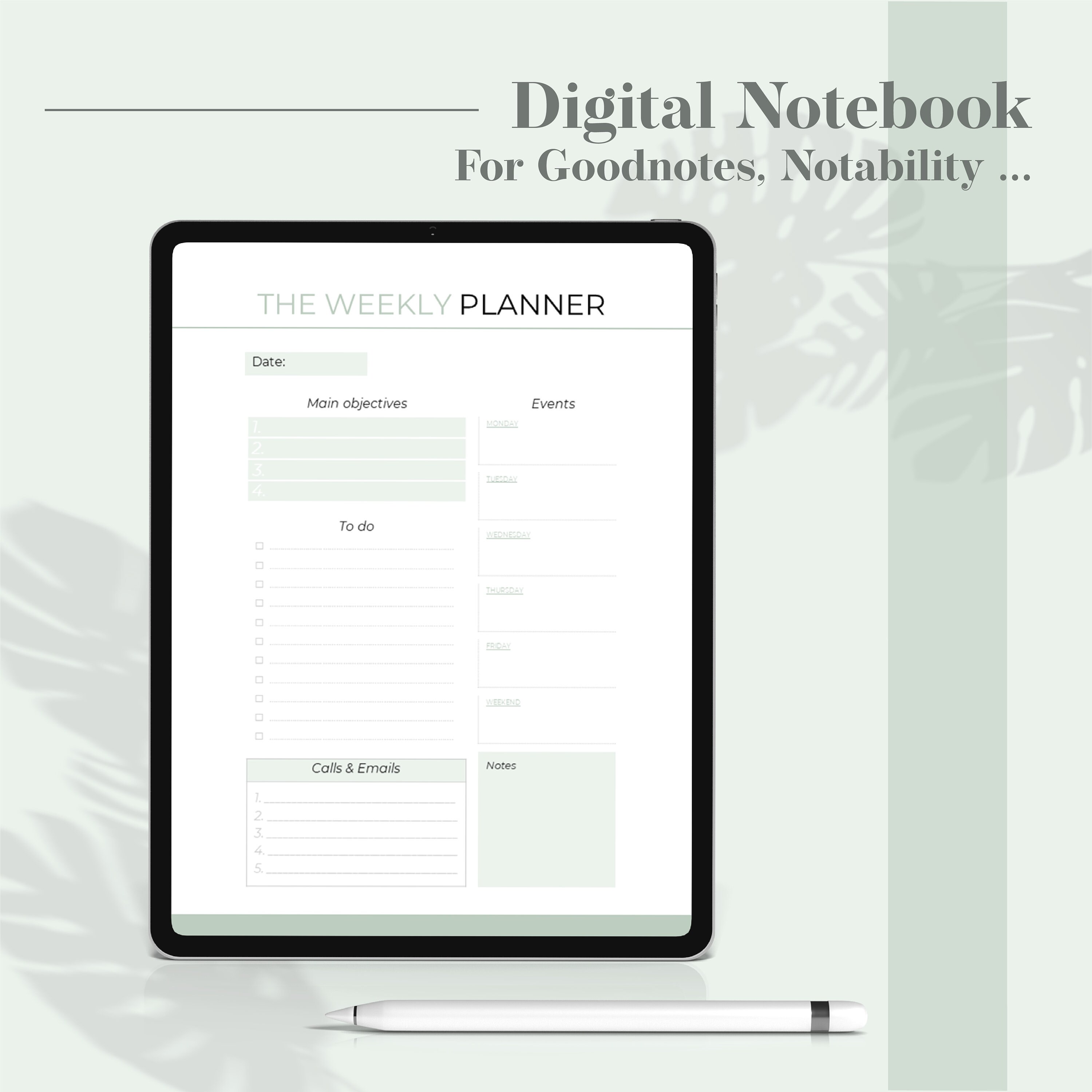 Weekly Planner Template - KDP Interiors Editable, Printable PDF ...