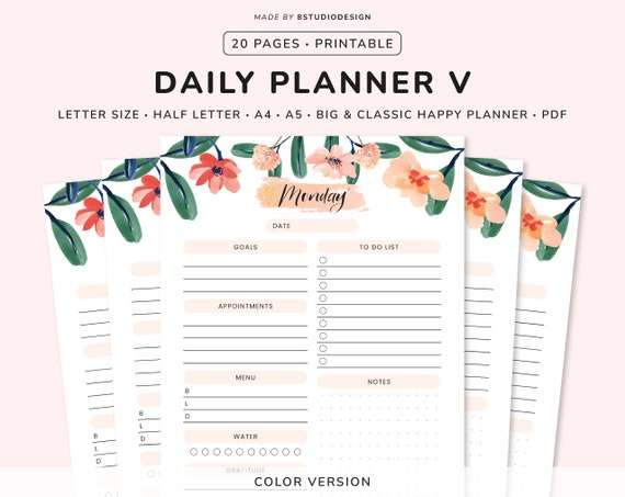 Daily Planner Template Planner Printable to Do List Day | Etsy