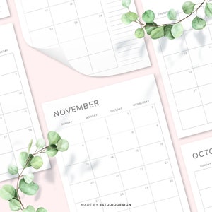 2022 Monthly Planner Printable, Dated Month on 2 Pages, Monthly ...