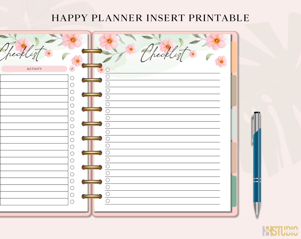 Checklist Template Planner Printable, Daily Planner, Task List, Daily ...