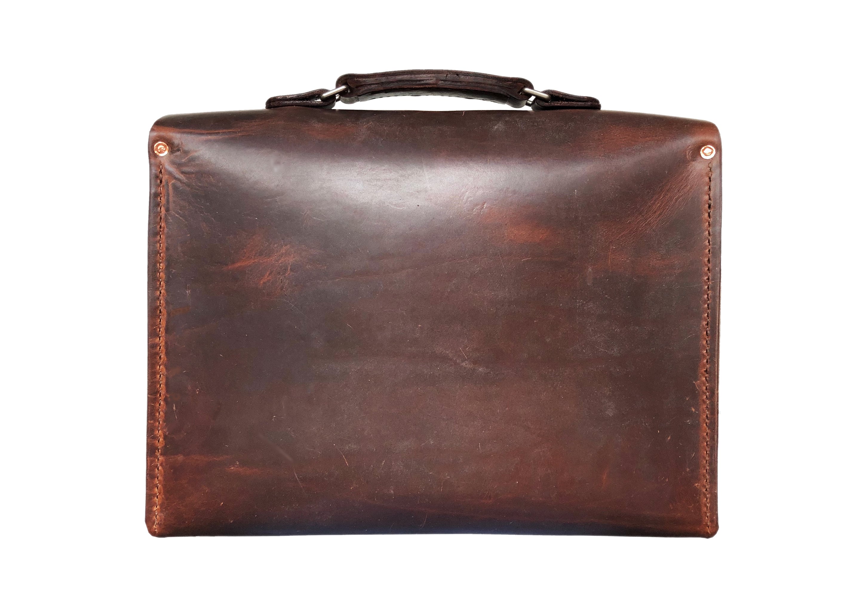Horween Full Grain Leather Briefcase Satchel in Thick Leather - Etsy