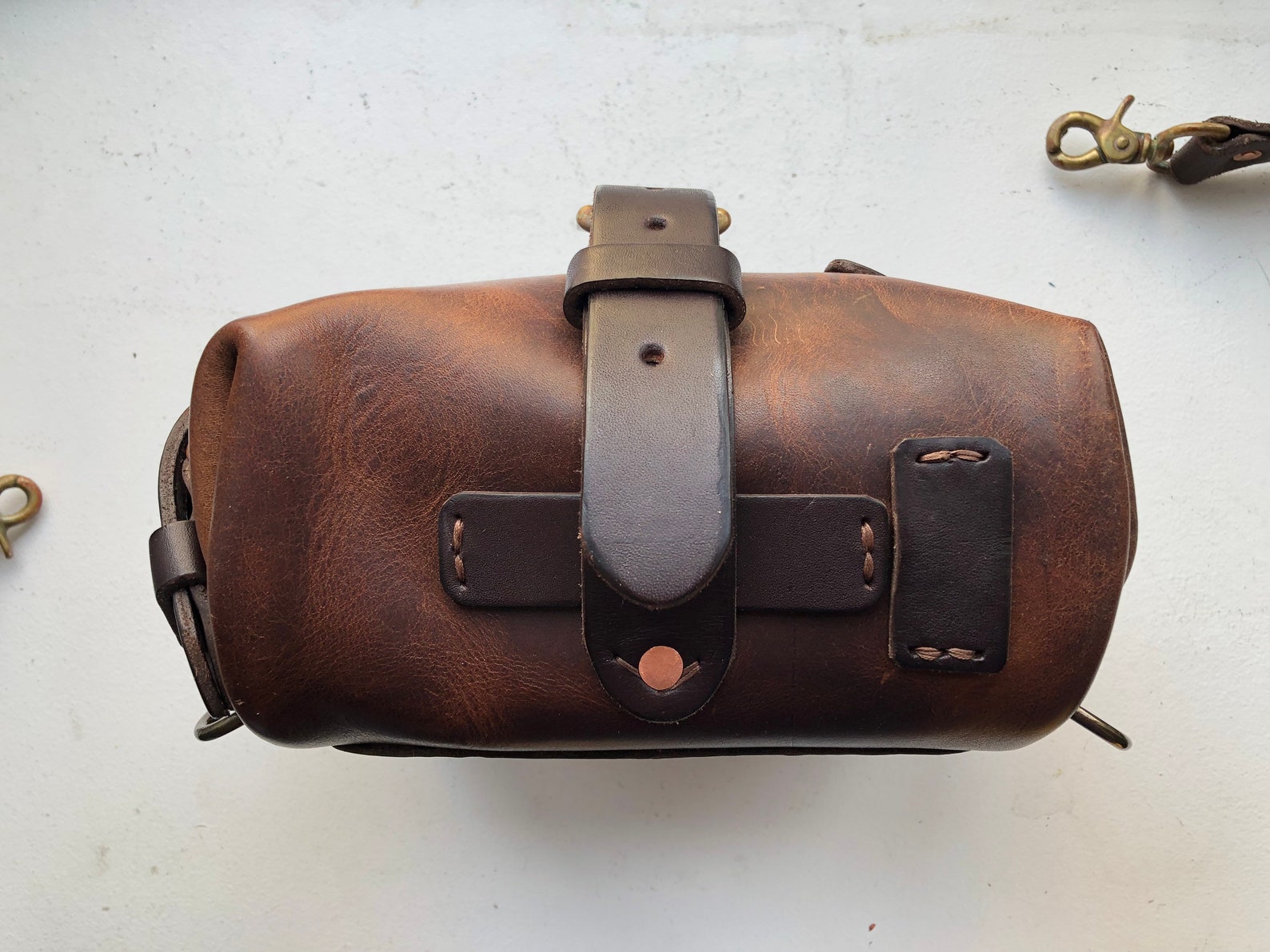 Men's Small Masculine Leather Satchel Bag With MOLLE for Attachments - Etsy