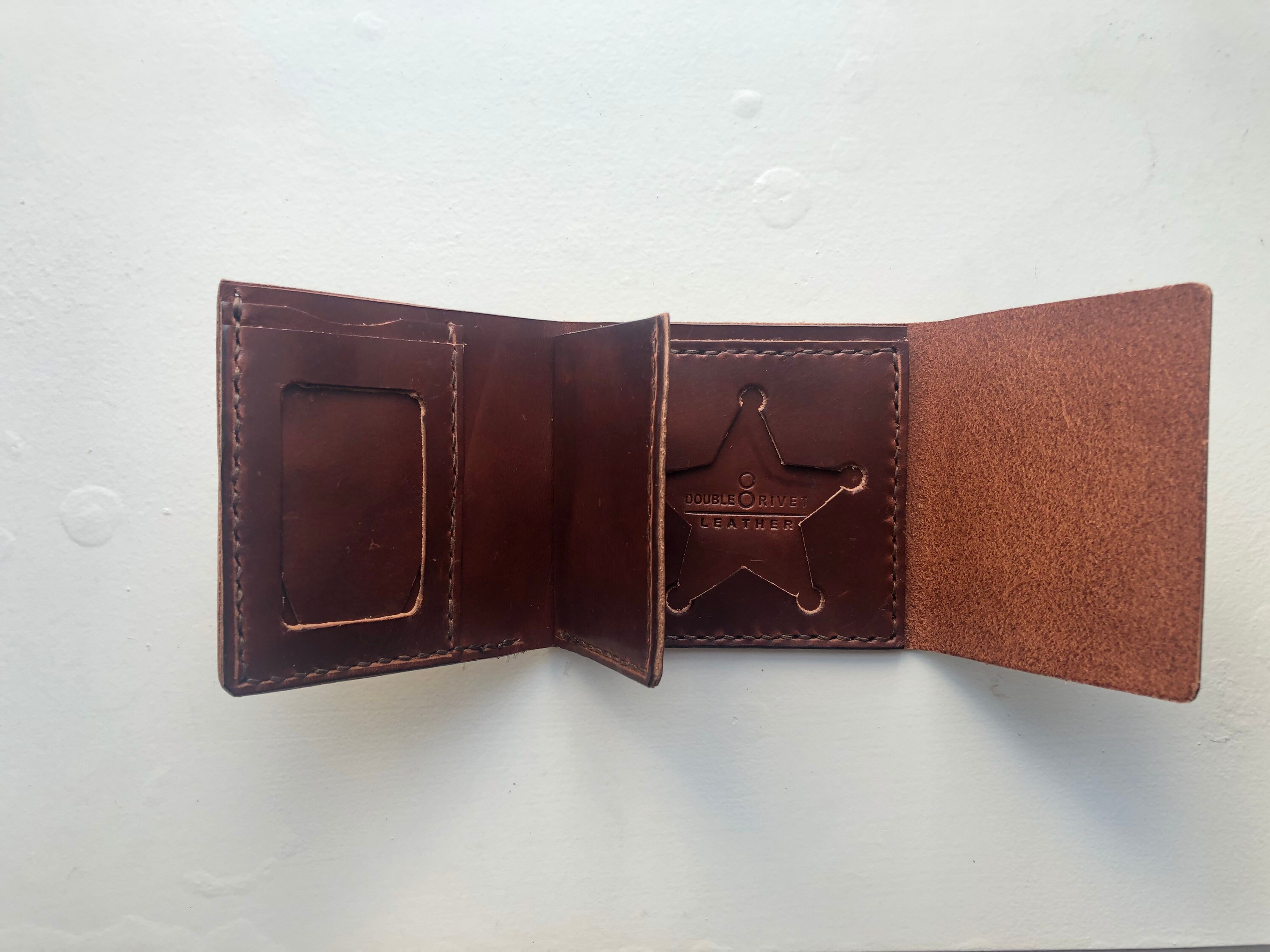 Trifold Full Grain Leather Police Shield Badge Wallet With | Etsy