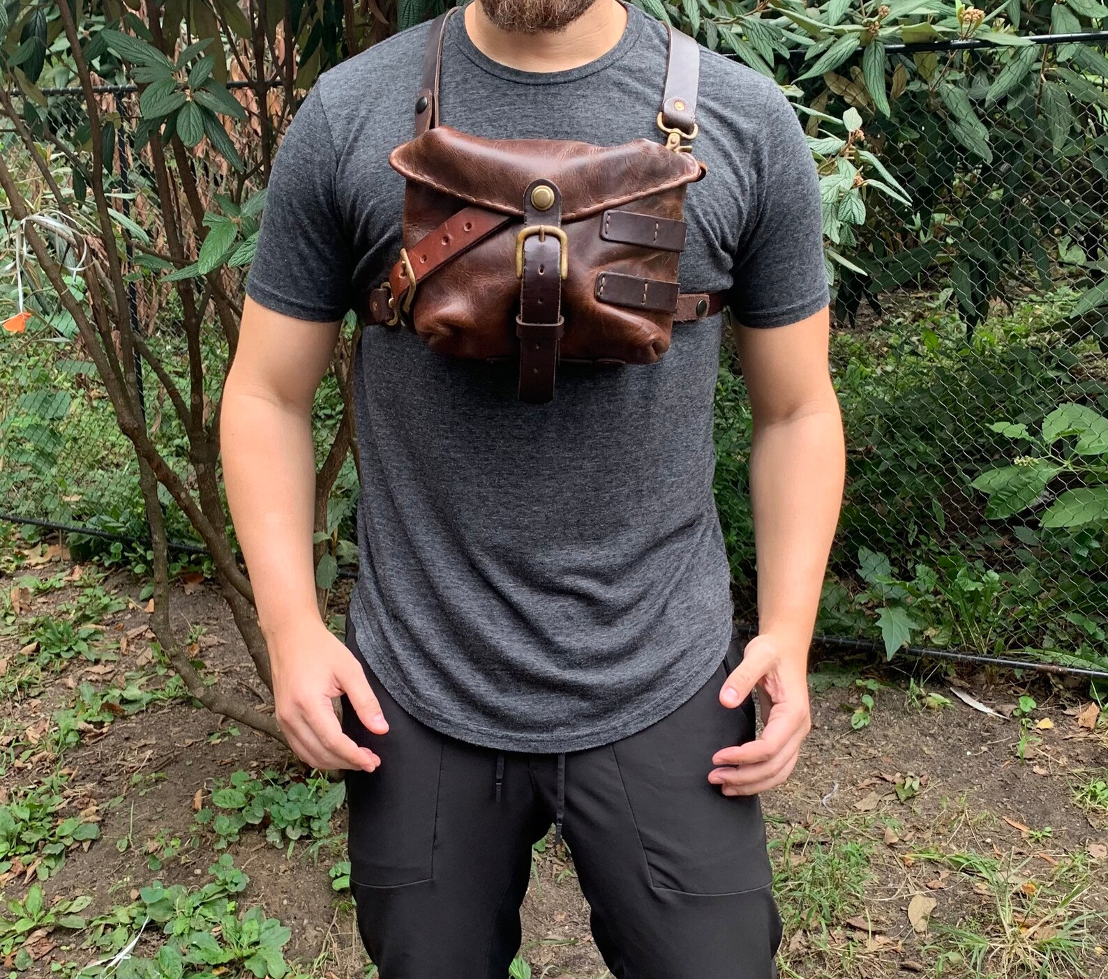 Men's Small Masculine Leather Satchel Bag With MOLLE for Attachments - Etsy