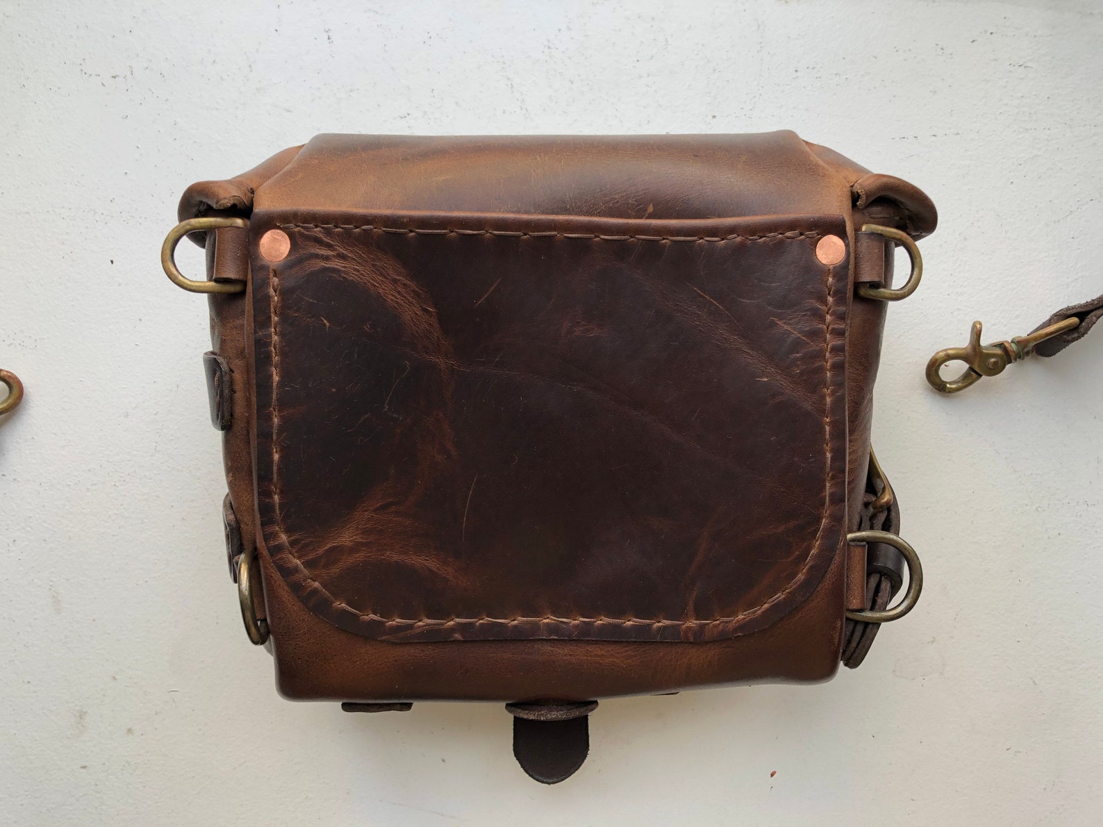 Men's Small Masculine Leather Satchel Bag With MOLLE for Attachments - Etsy