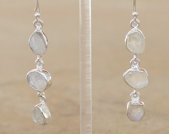 925 Solid Sterling Silver Raw Rough Cut Semi Precious Natural - Etsy