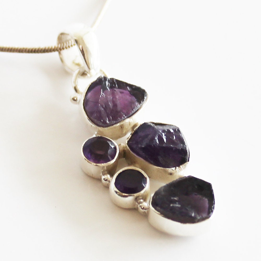 Gorgeous 925 Solid Sterling Silver Raw Rough Cut and Faceted - Etsy ...