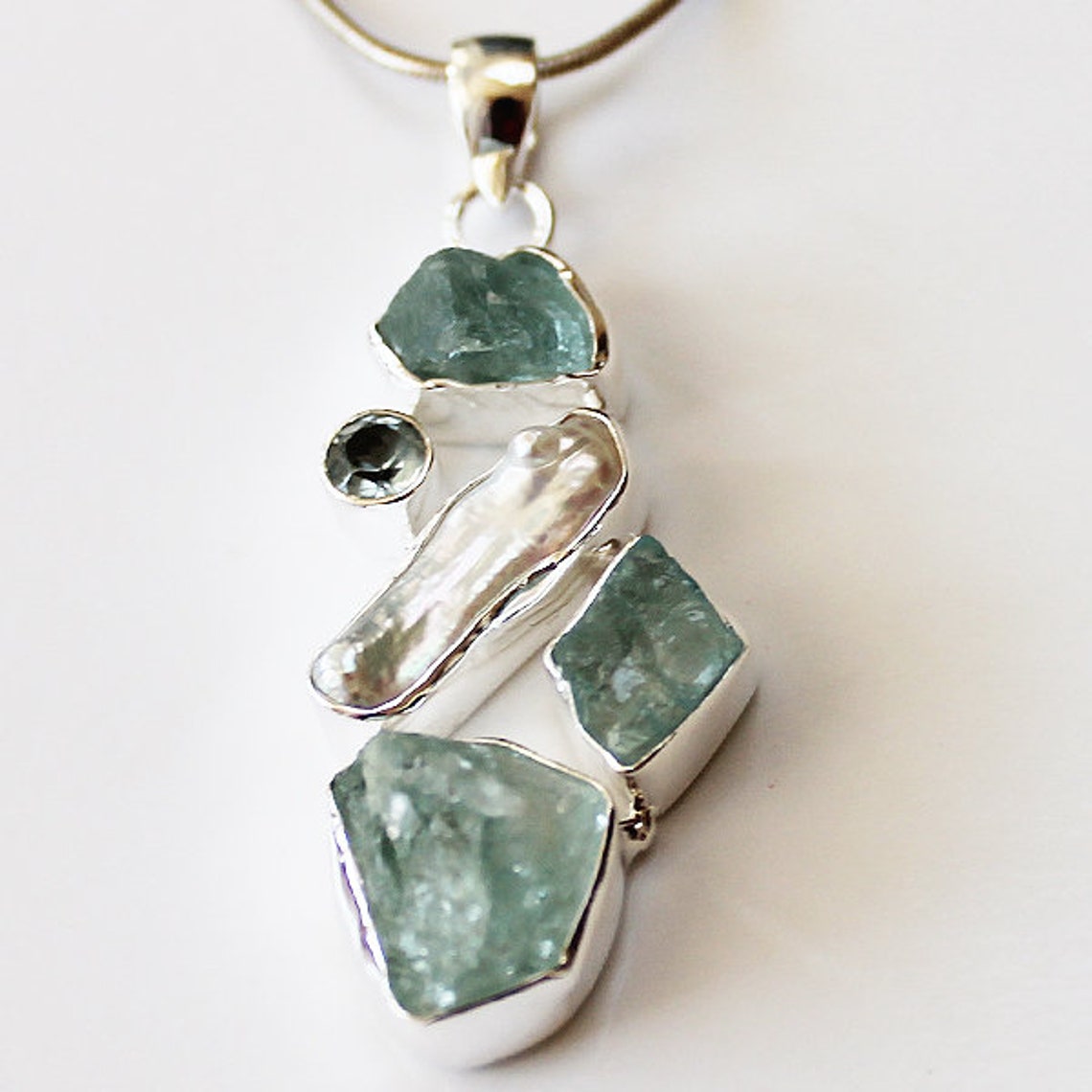 925 Solid Sterling Silver Raw Rough Cut Semi Precious Natural | Etsy