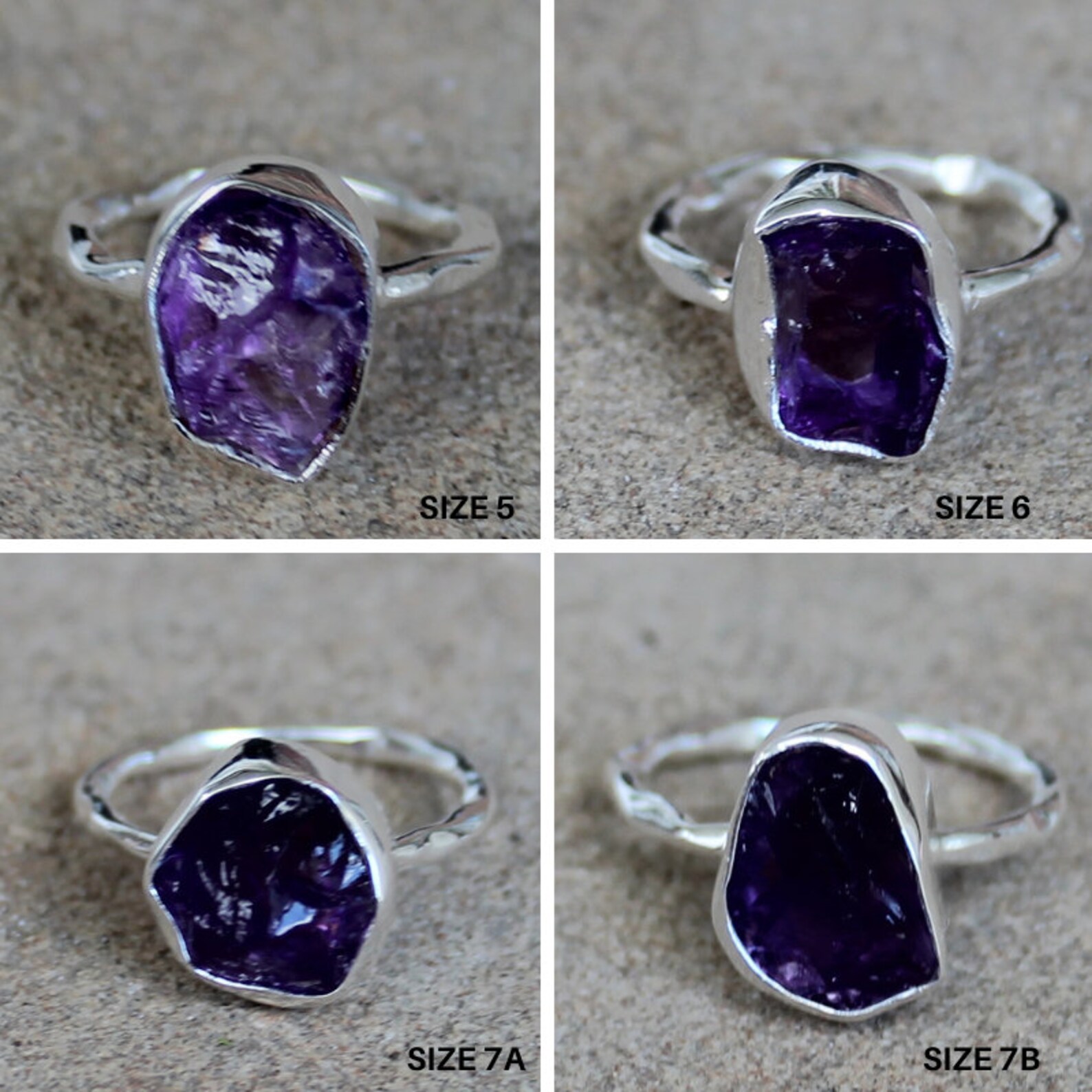 925 Solid Sterling Silver Raw Rough Cut Semi Precious Natural - Etsy