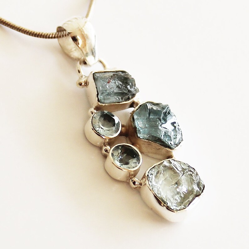 Gorgeous 925 Solid Sterling Silver Raw Rough Cut and Faceted | Etsy