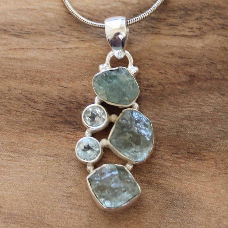 Gorgeous 925 Solid Sterling Silver Raw Rough Cut and Faceted | Etsy