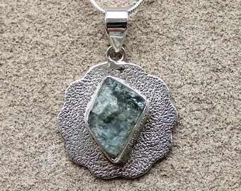 925 Solid Sterling Silver Raw Rough Cut Semi Precious Natural | Etsy