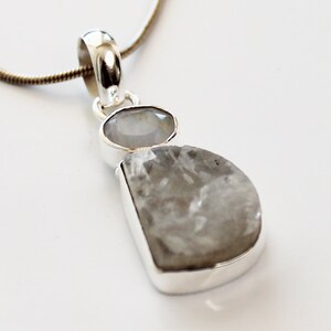 925 Solid Sterling Silver Raw Rough Cut Semi Precious Natural White ...