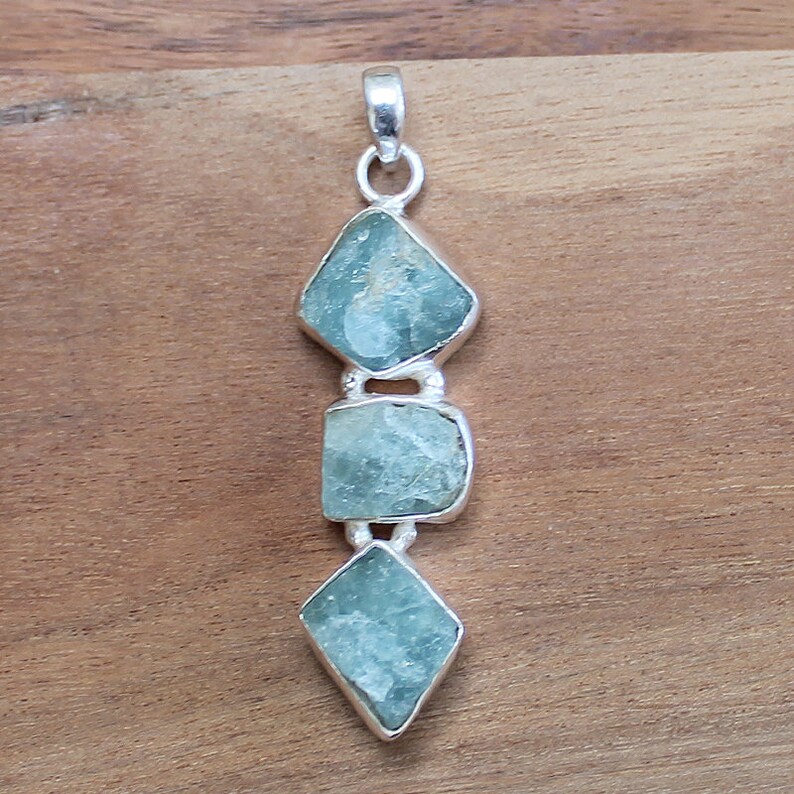 925 Solid Sterling Silver Raw Rough Cut Semi Precious Natural - Etsy