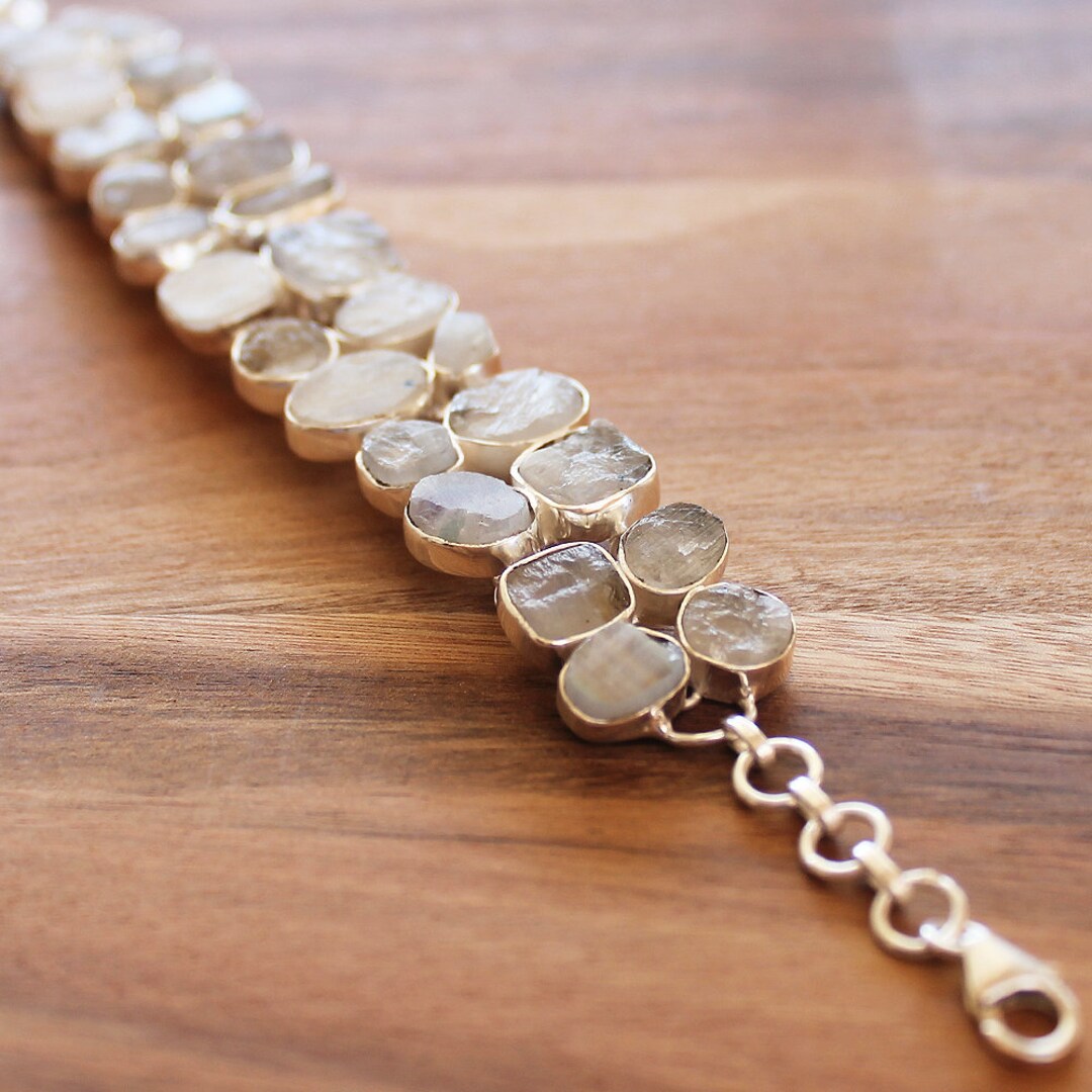 925 Solid Sterling Silver Raw Rough Cut Semi Precious Natural - Etsy