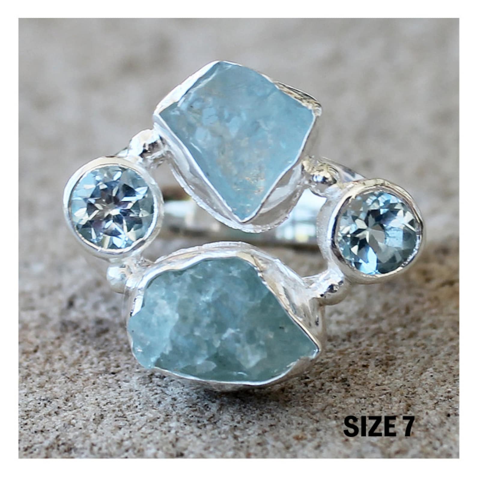 925 Solid Sterling Silver Raw Rough Cut Semi Precious Natural - Etsy