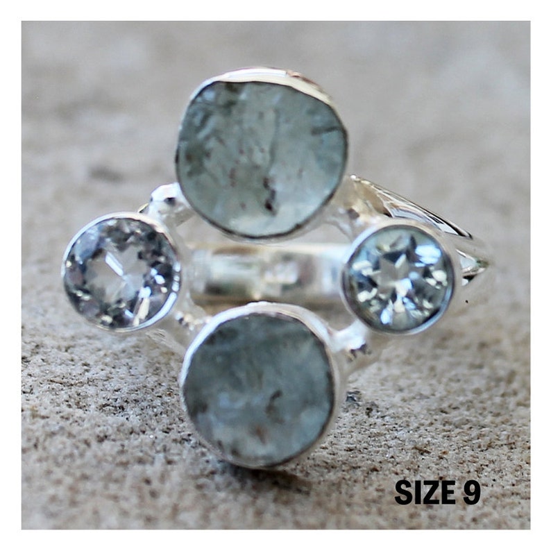 925 Solid Sterling Silver Raw Rough Cut Semi Precious Natural | Etsy