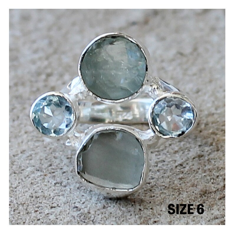 925 Solid Sterling Silver Raw Rough Cut Semi Precious Natural - Etsy