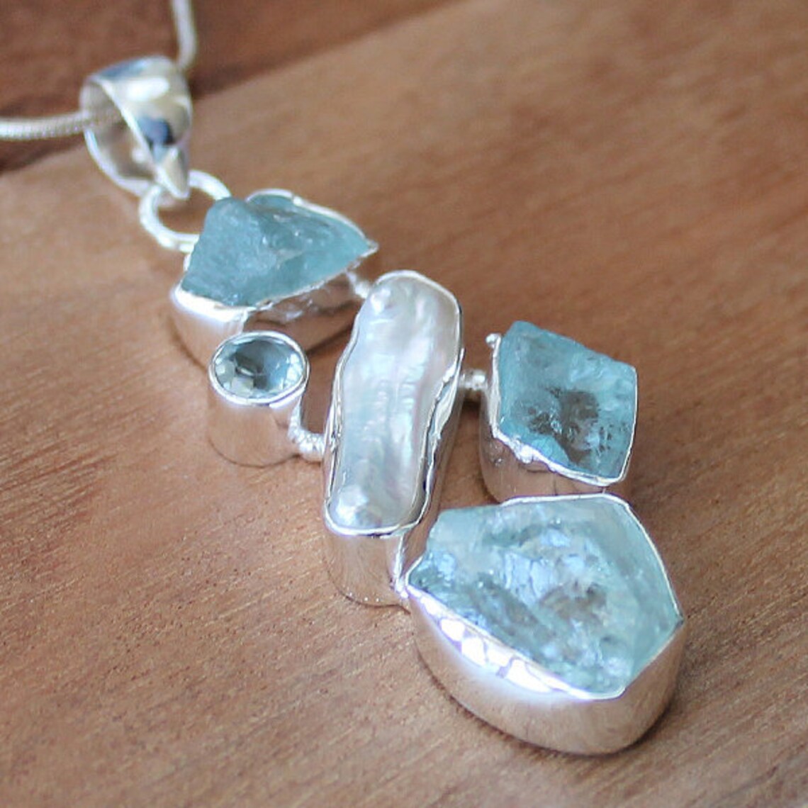 925 Solid Sterling Silver Raw Rough Cut Semi Precious Natural | Etsy