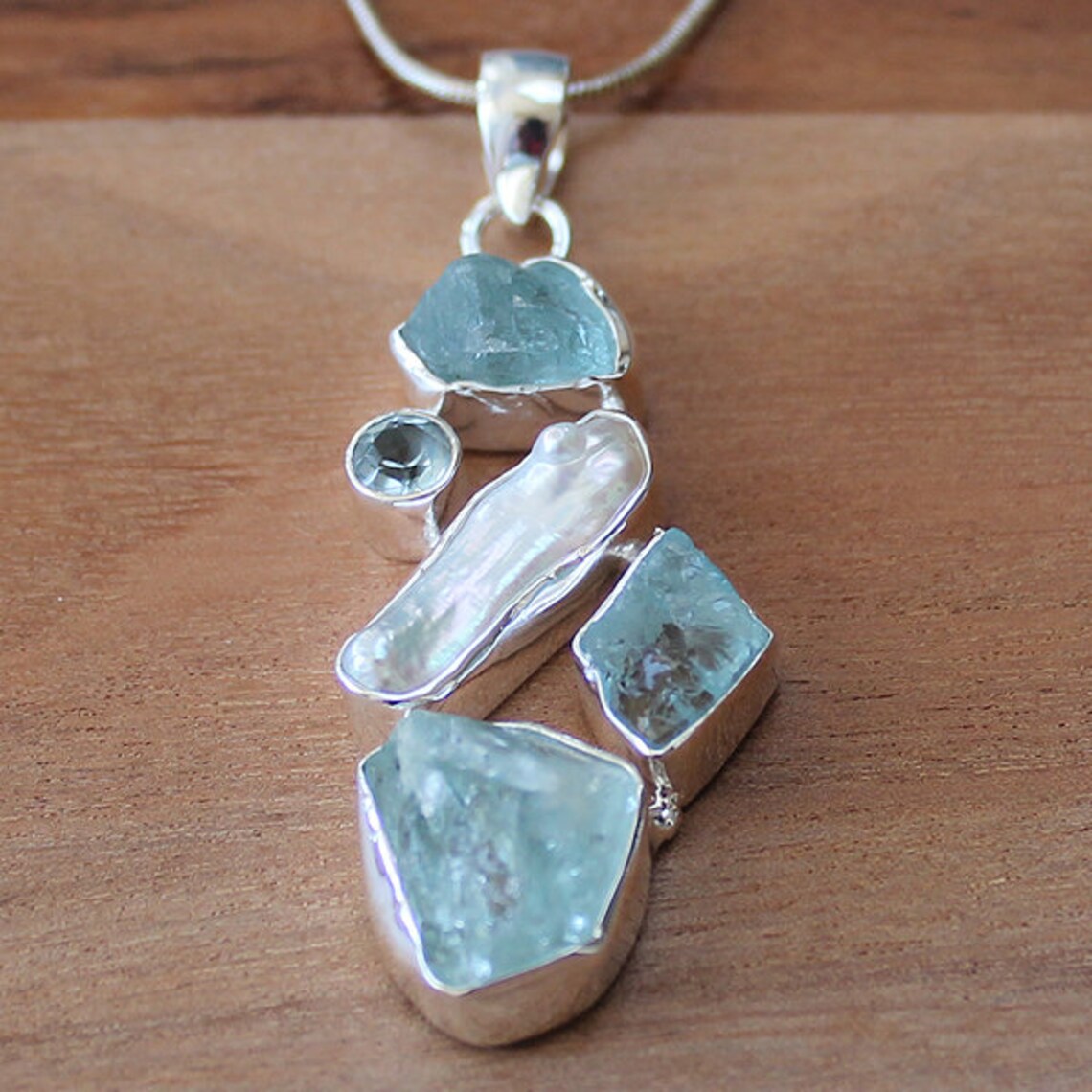 925 Solid Sterling Silver Raw Rough Cut Semi Precious Natural | Etsy