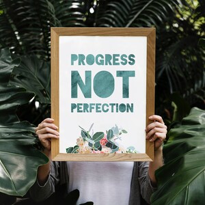 Floral Inspirational Quote Print Watercolor Flowers Motivational Wall ...